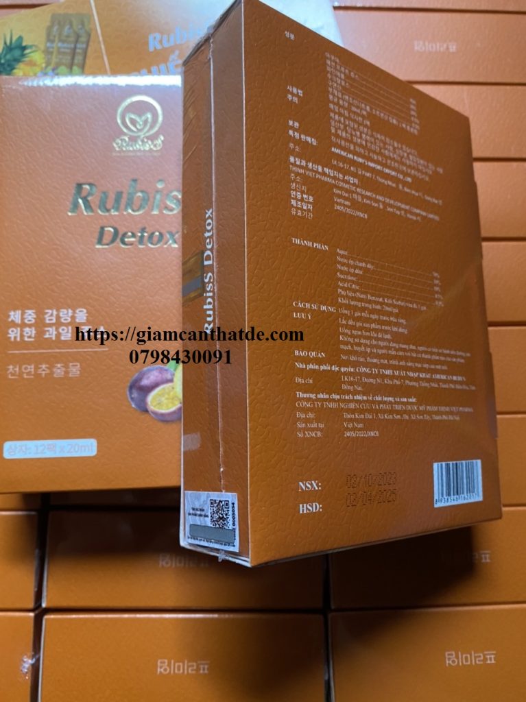 Giảm cân Rubiss Detox - Chính hãng bao giảm 3-8kg mỡ thừa