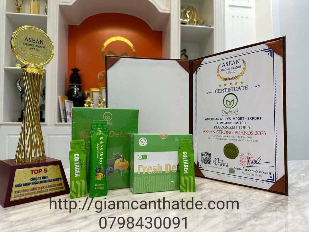 Nước giảm cân rubiss detox plus collagen - Bao giảm 2-8kg